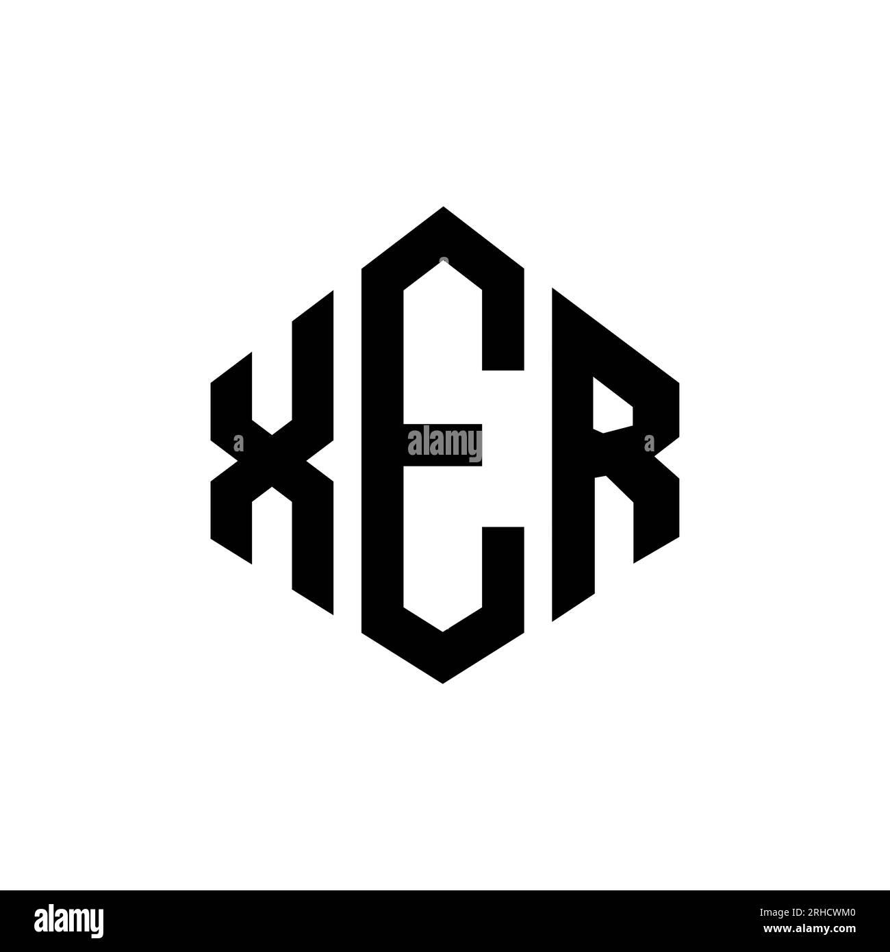XER letter logo design with polygon shape. XER polygon and cube shape ...
