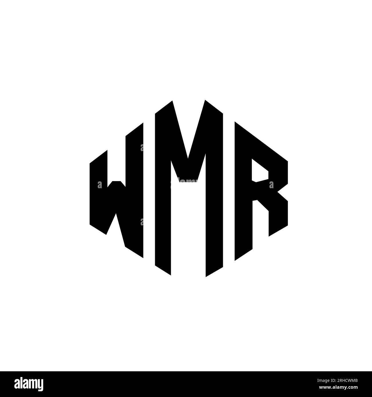 WMR letter logo design with polygon shape. WMR polygon and cube shape logo design. WMR hexagon ...
