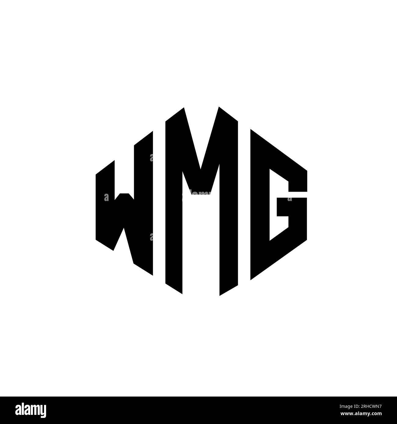WMG letter logo design with polygon shape. WMG polygon and cube shape ...