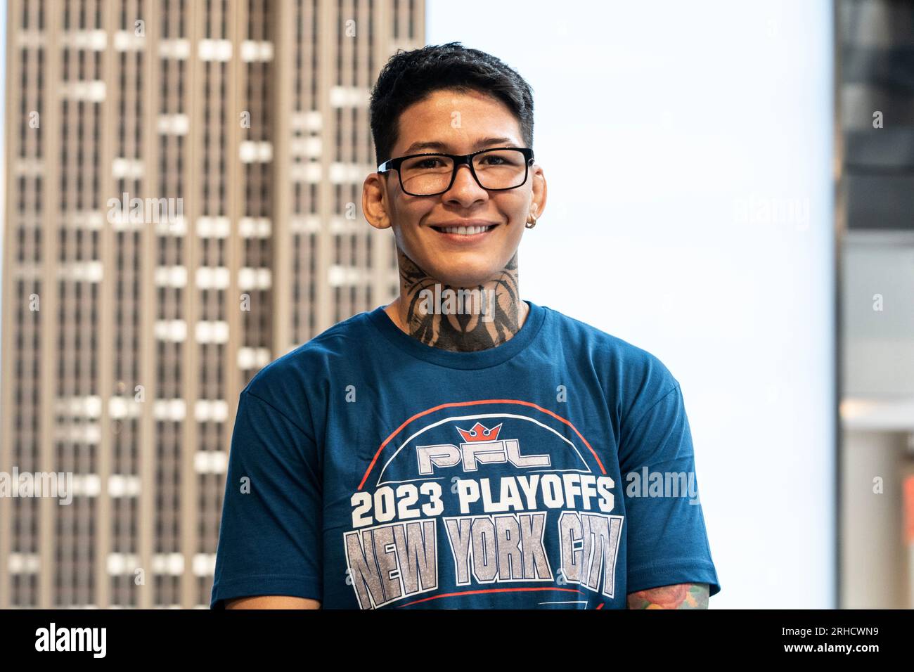 PFL fighter Larissa Pacheco visits Empire State Building in New York on ...