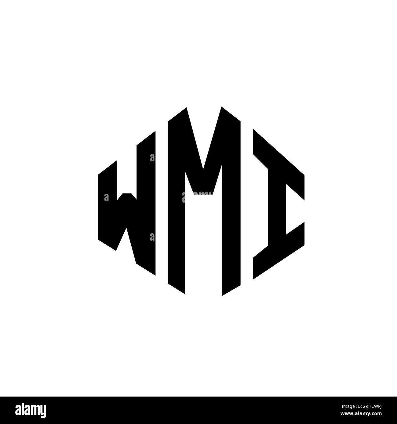 WMI letter logo design with polygon shape. WMI polygon and cube shape ...