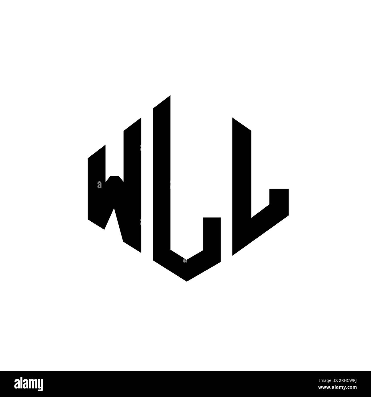 WLL letter logo design with polygon shape. WLL polygon and cube shape ...