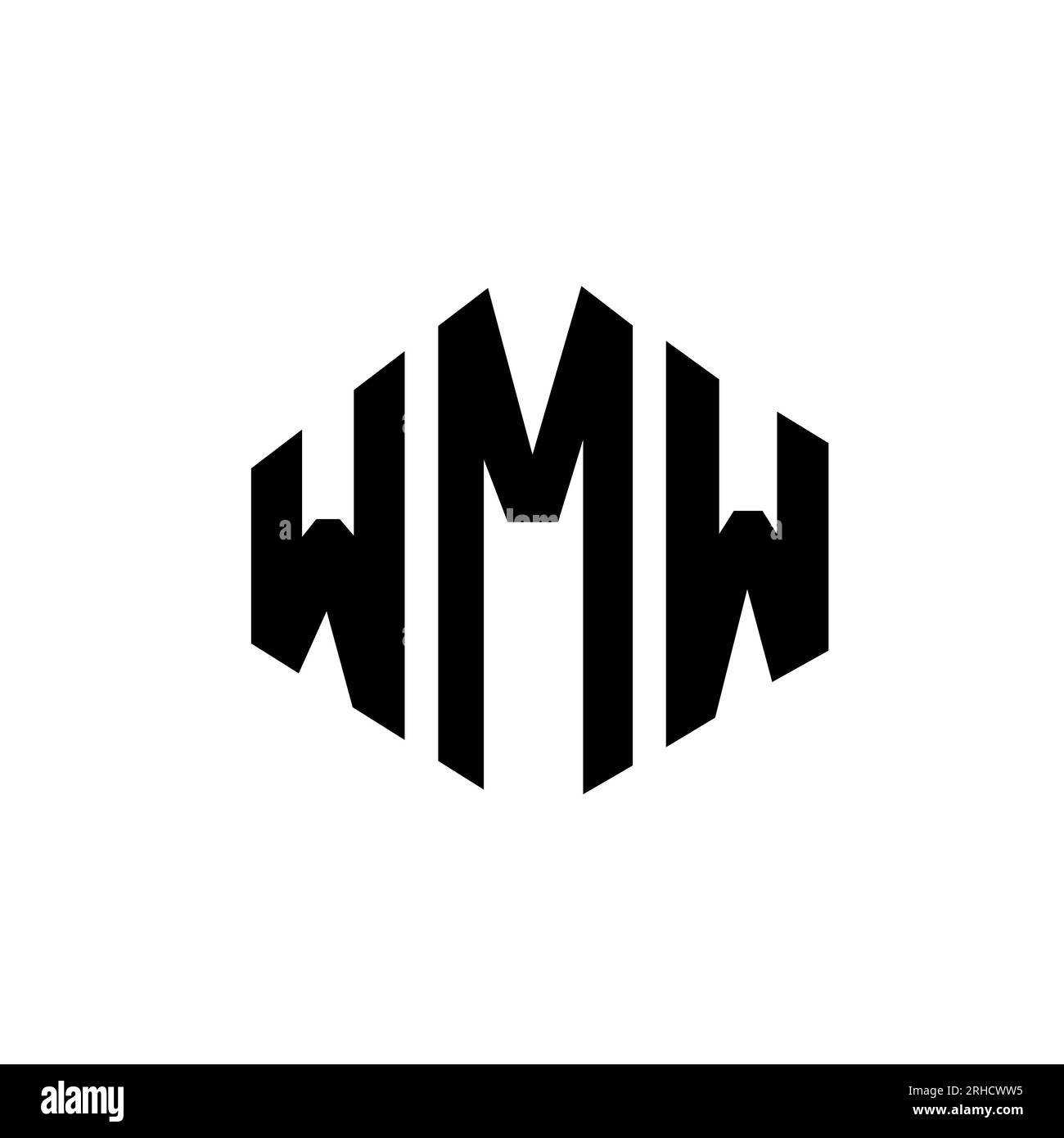 WMW letter logo design with polygon shape. WMW polygon and cube shape ...