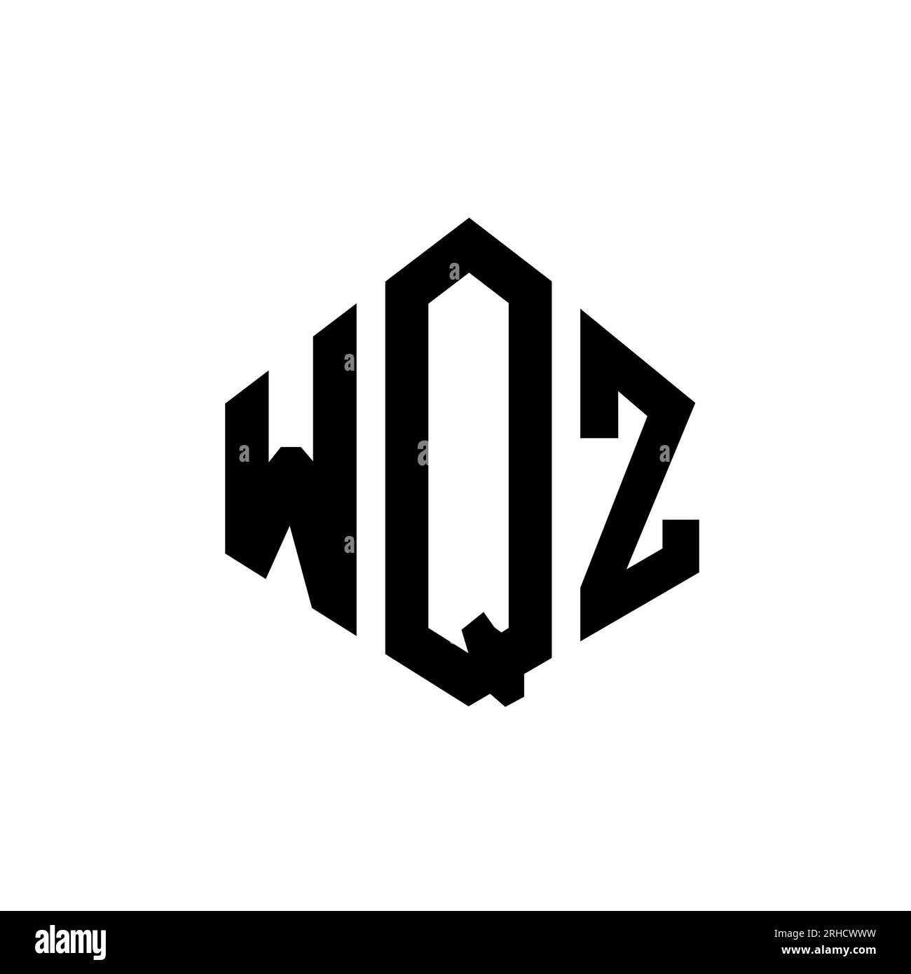 WQZ letter logo design with polygon shape. WQZ polygon and cube shape ...