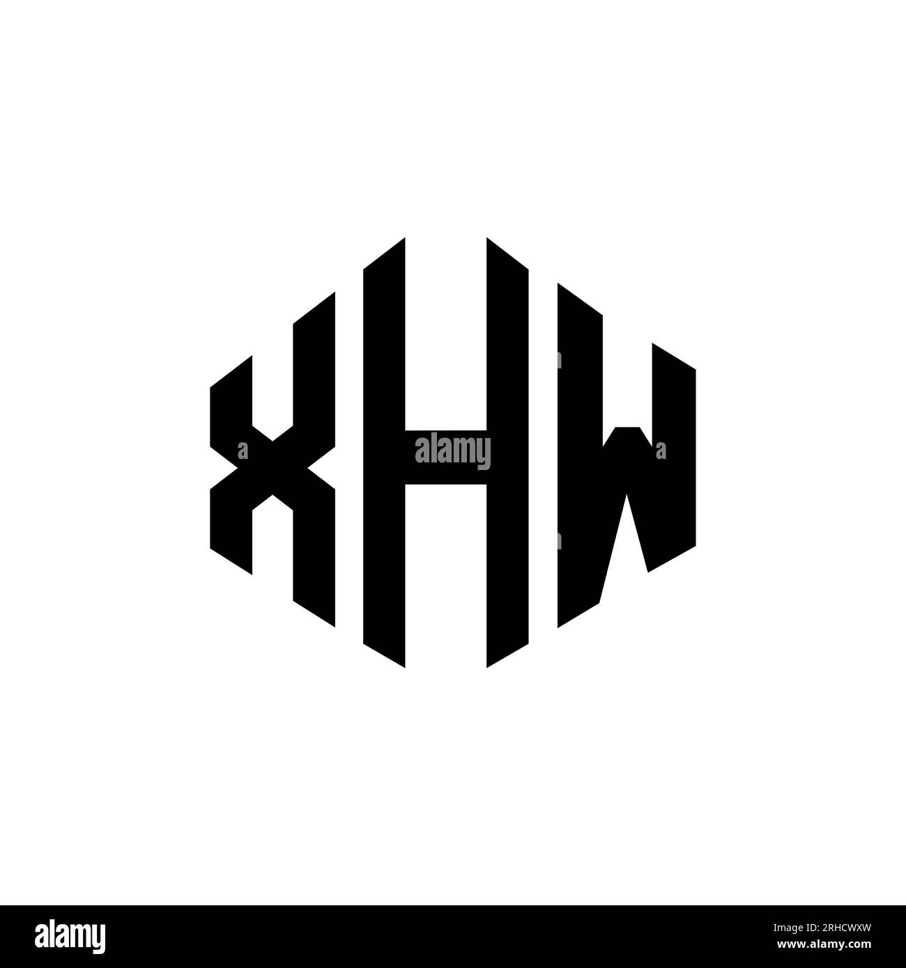 XHW letter logo design with polygon shape. XHW polygon and cube shape ...
