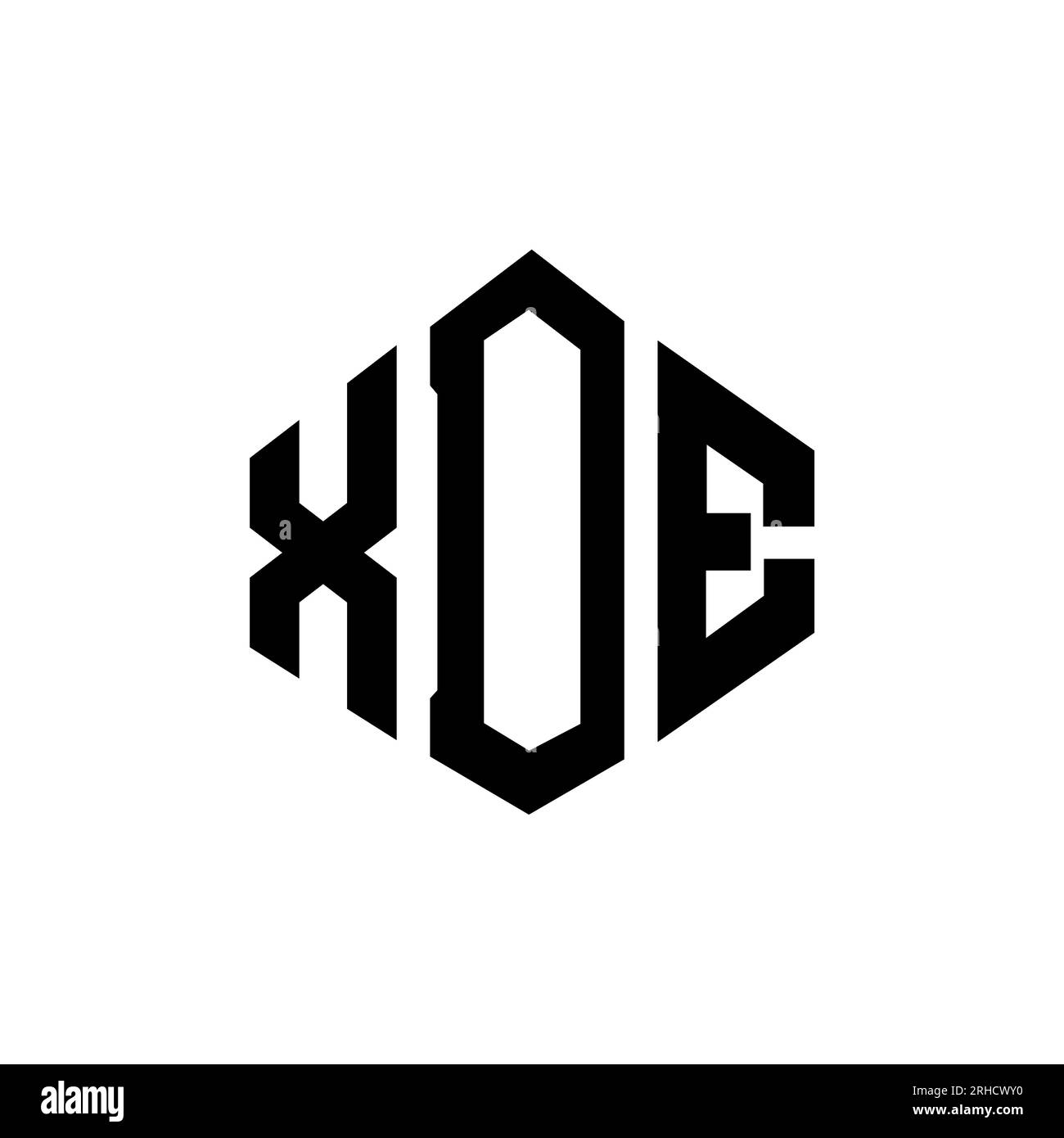 XDE letter logo design with polygon shape. XDE polygon and cube shape ...
