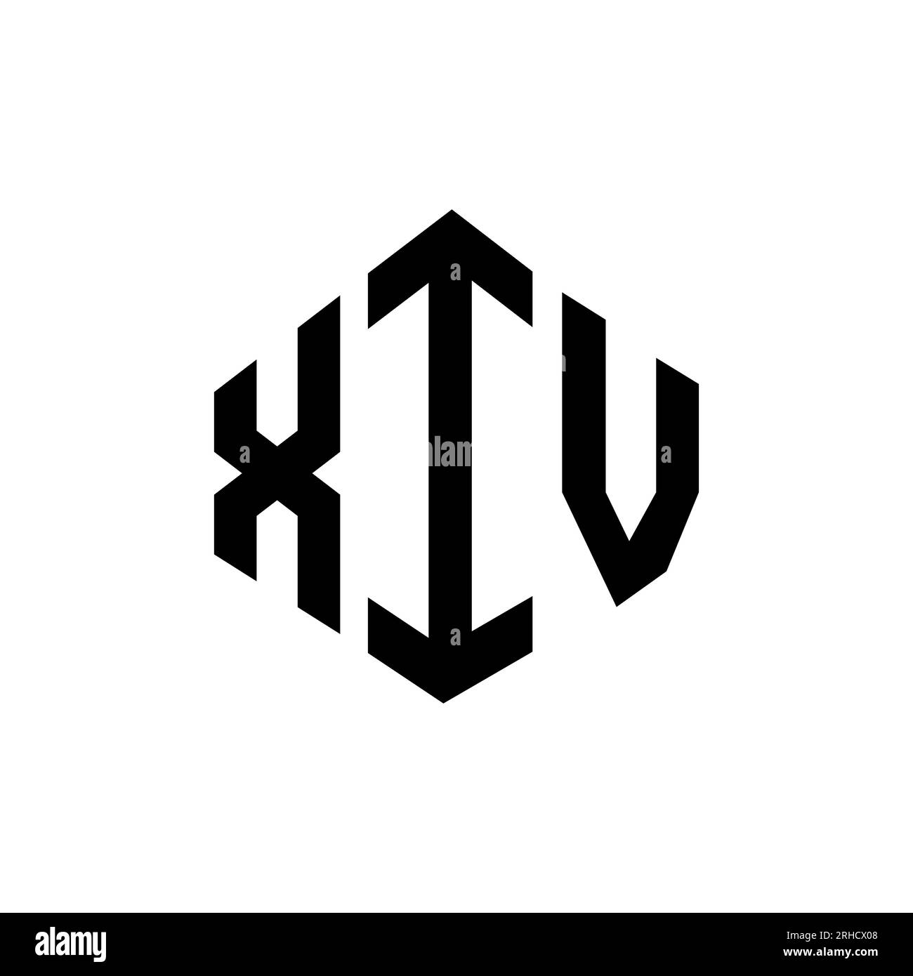 XIV letter logo design with polygon shape. XIV polygon and cube shape ...