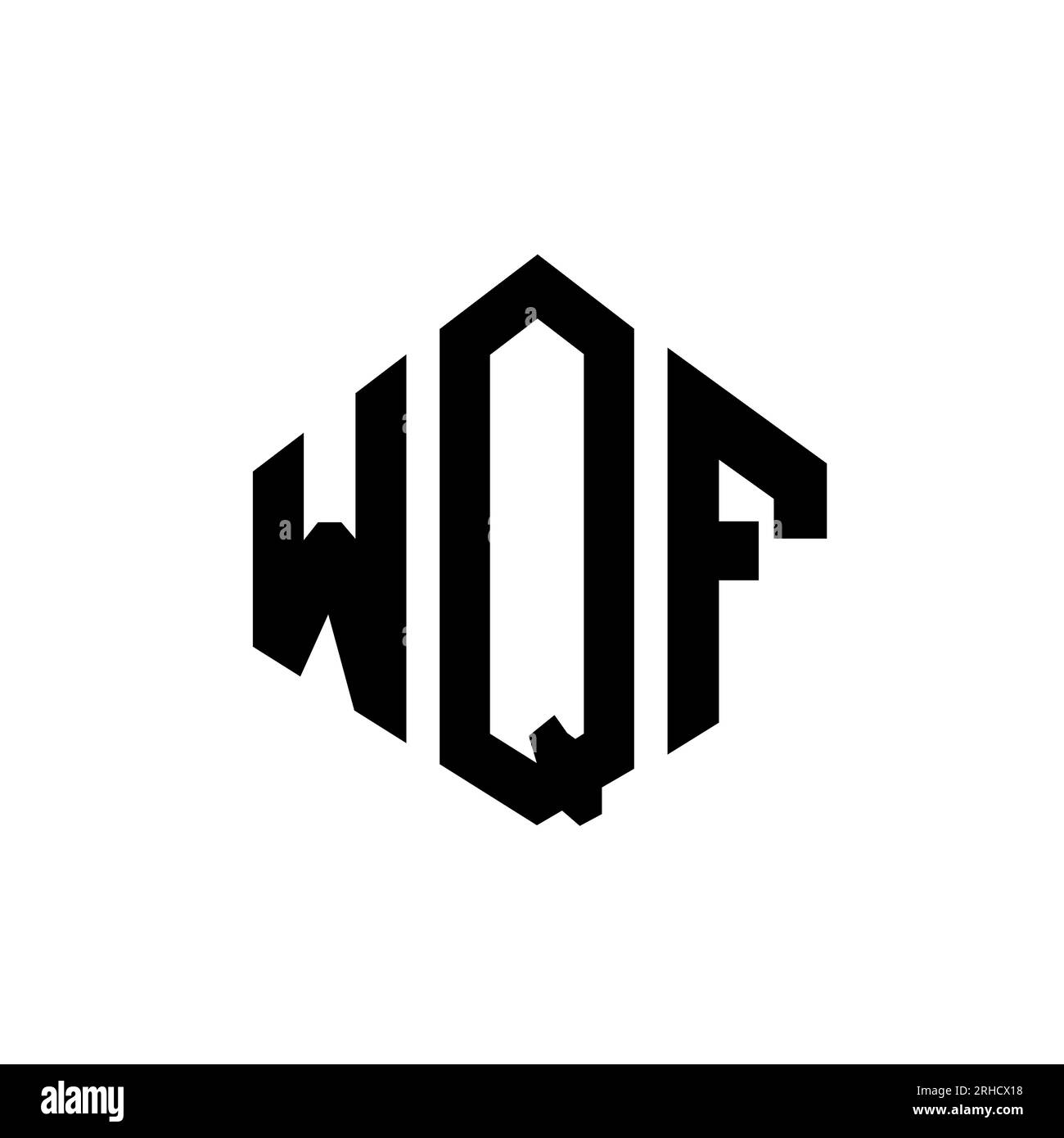 WQF letter logo design with polygon shape. WQF polygon and cube shape ...