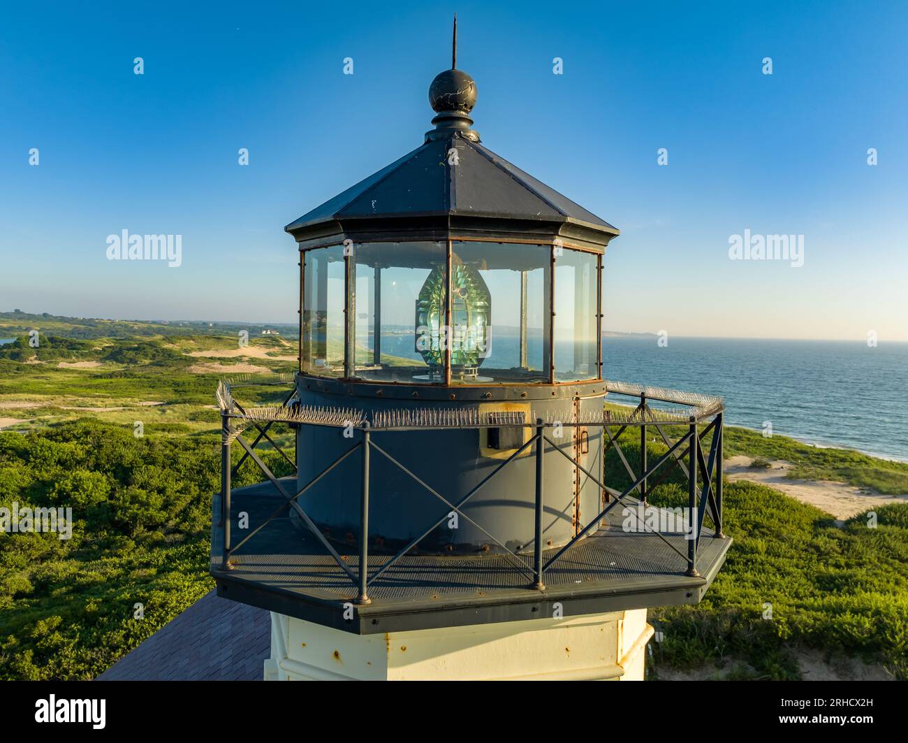 Late afternoon summer photo of the North Lighthouse, New Shoreham, Block Island, Rhode Island ...