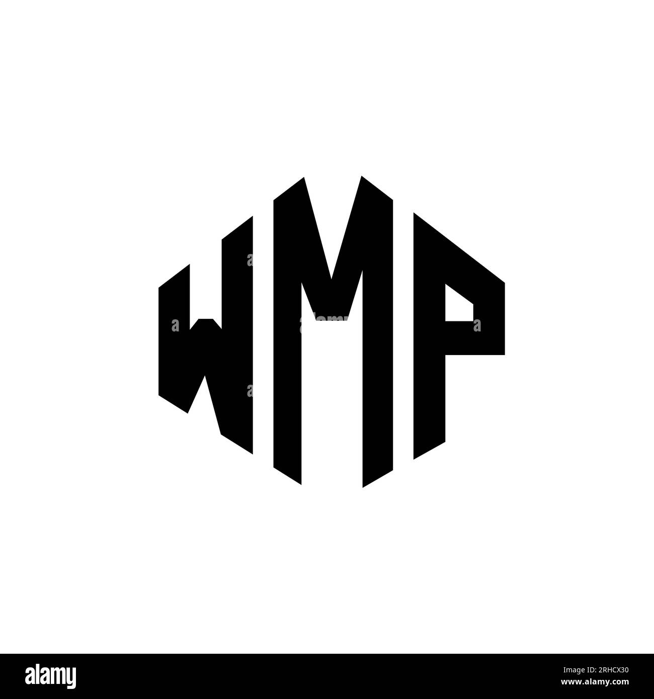 WMP letter logo design with polygon shape. WMP polygon and cube shape ...