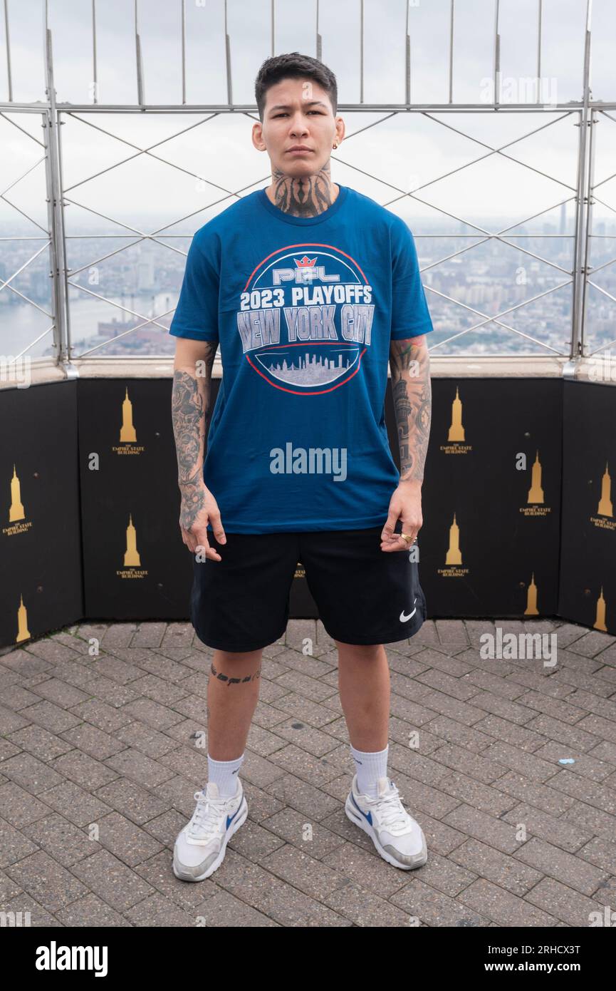PFL fighter Larissa Pacheco visits Empire State Building in New York on ...