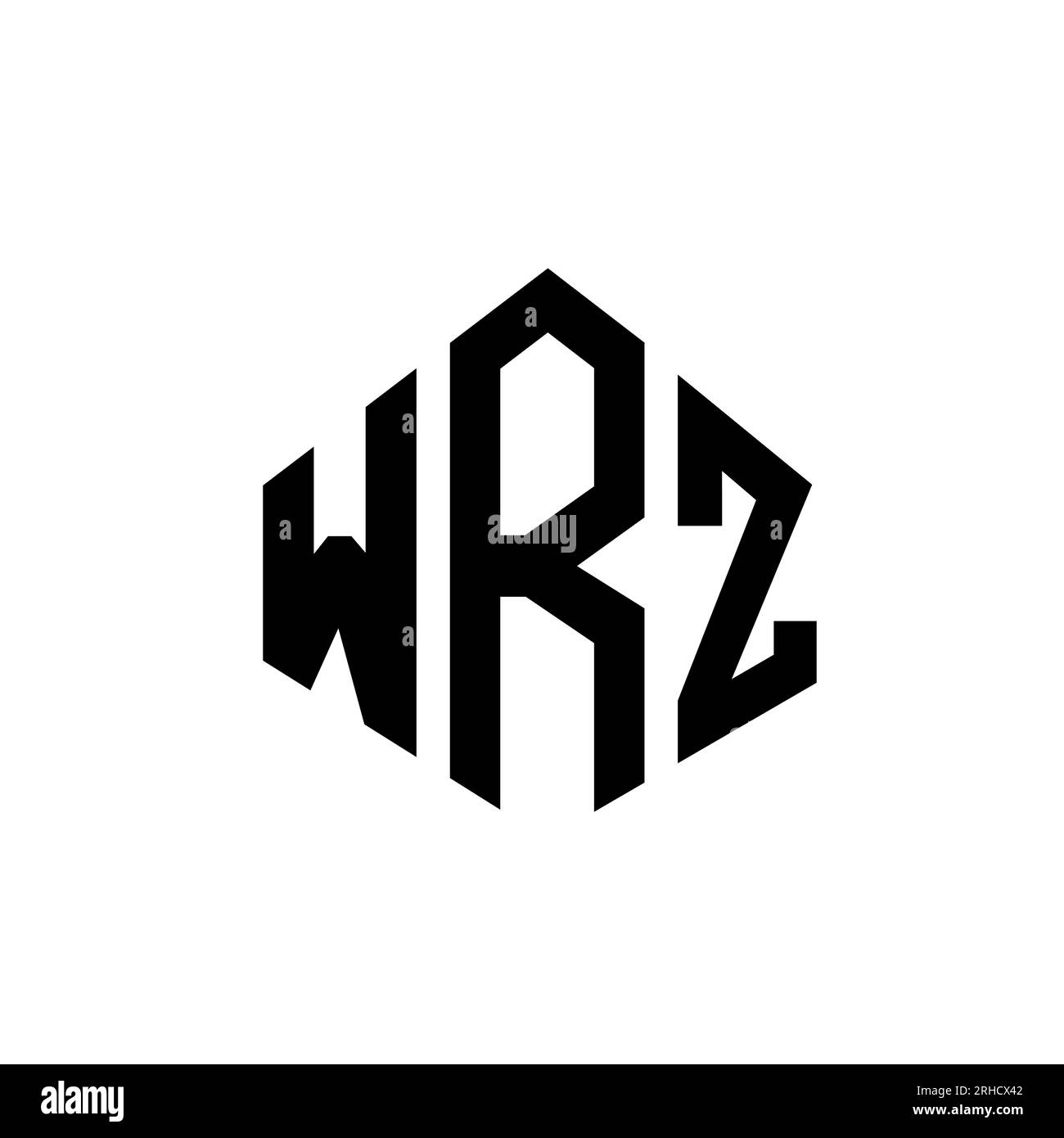 WRZ letter logo design with polygon shape. WRZ polygon and cube shape ...