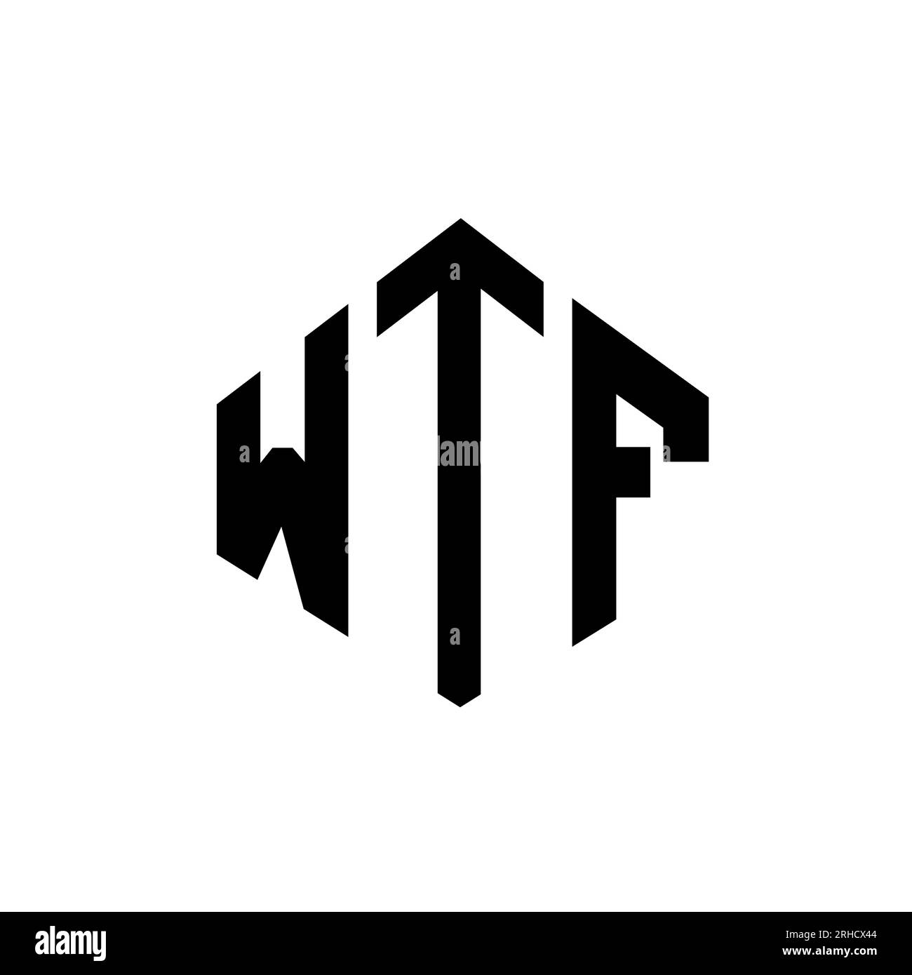WTF letter logo design with polygon shape. WTF polygon and cube shape ...