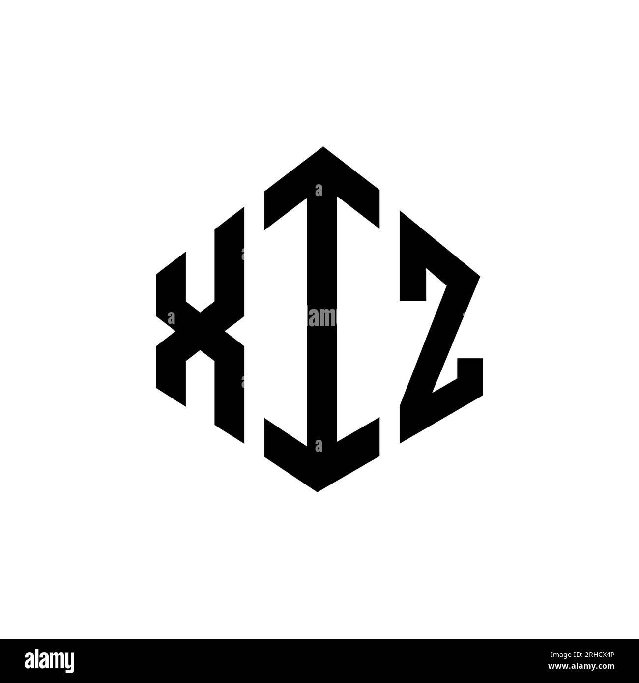 XIZ letter logo design with polygon shape. XIZ polygon and cube shape ...