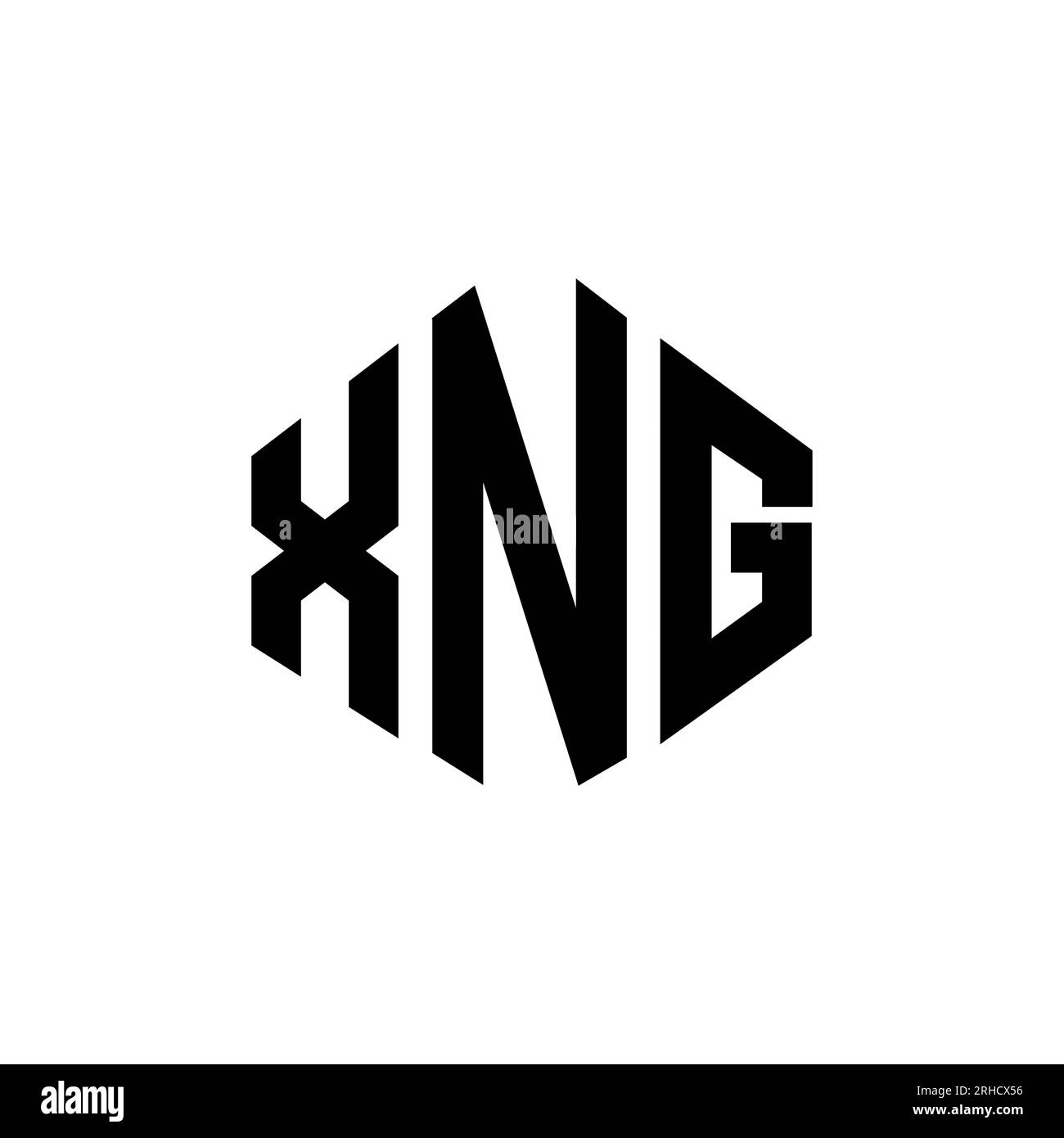 XNG letter logo design with polygon shape. XNG polygon and cube shape ...