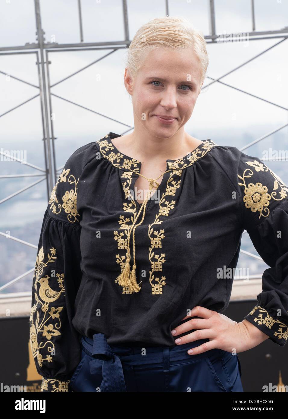 PFL fighter Olena Kolesnyk visits Empire State Building in New York on ...