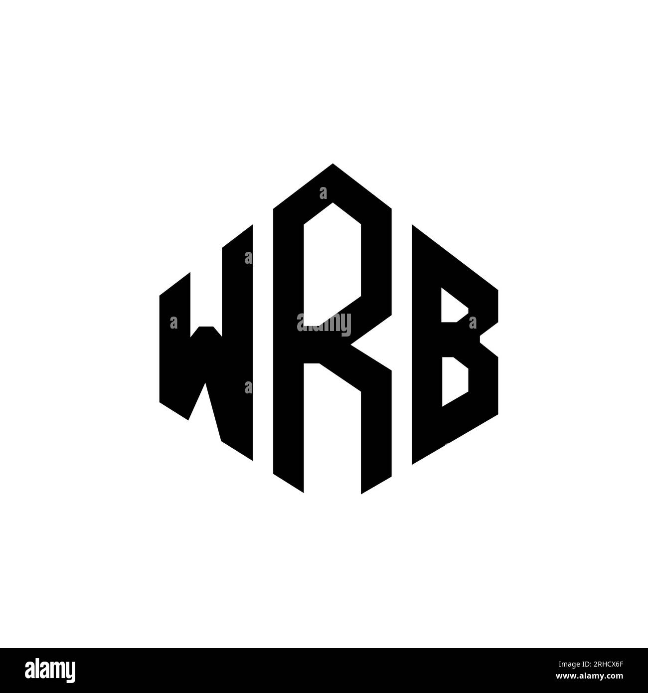WRB letter logo design with polygon shape. WRB polygon and cube shape ...