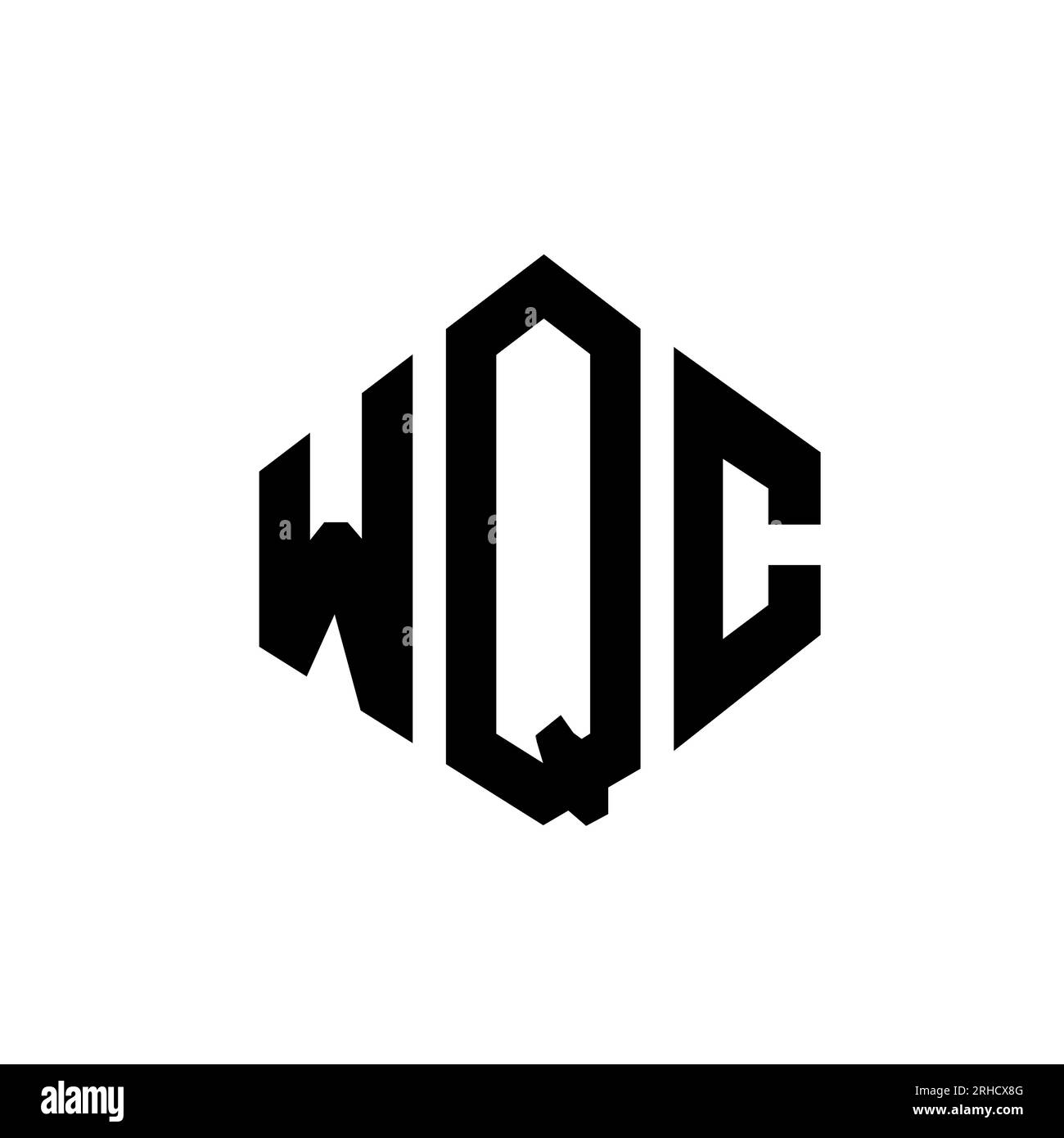 WQC letter logo design with polygon shape. WQC polygon and cube shape logo design. WQC hexagon ...