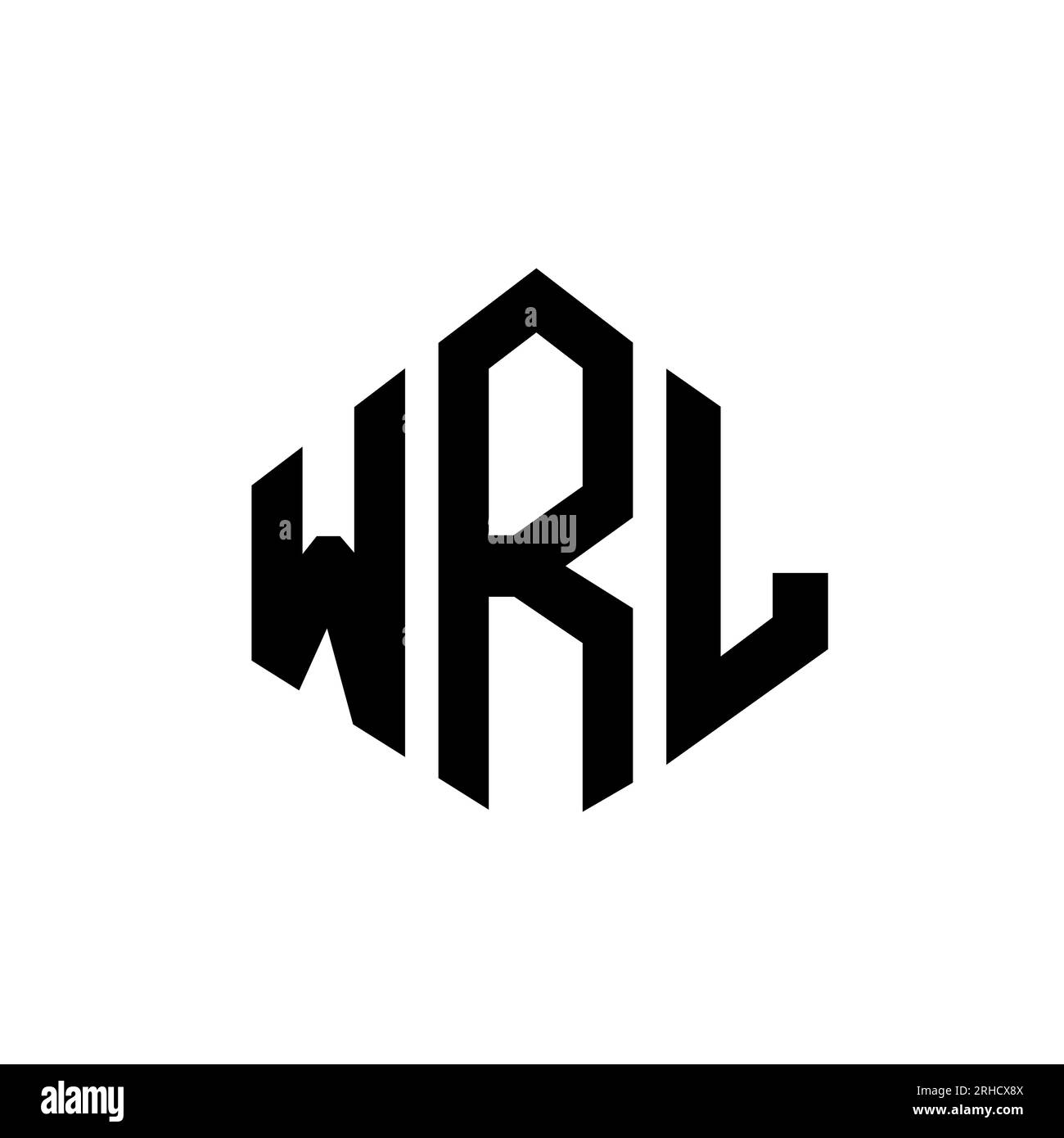 WRL letter logo design with polygon shape. WRL polygon and cube shape ...
