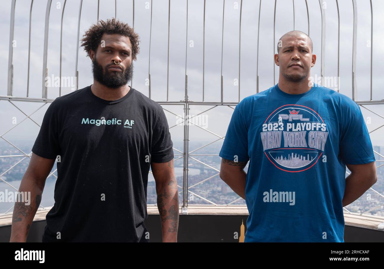 PFL fighters Maurice Greene and Renan Ferreira visit Empire State ...