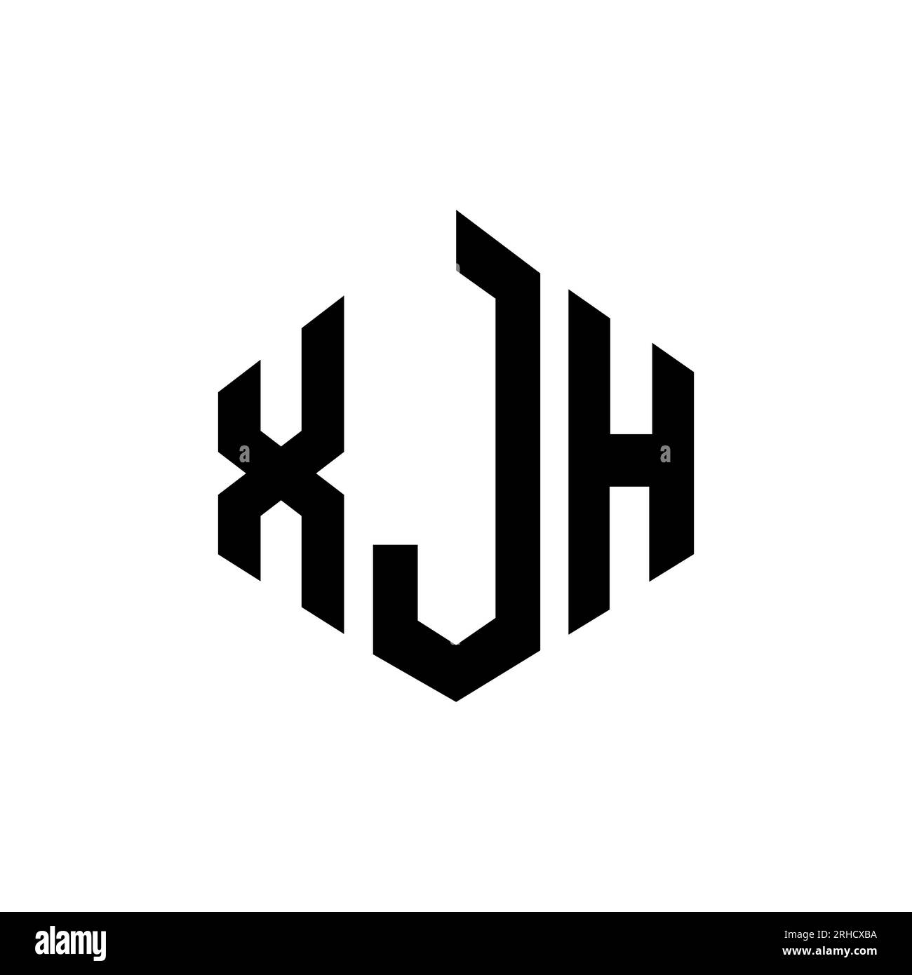 XJH letter logo design with polygon shape. XJH polygon and cube shape ...