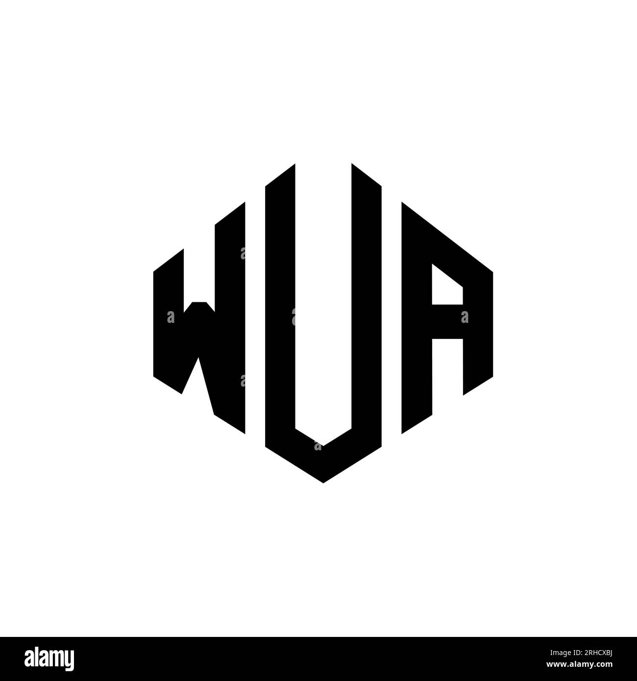 WUA letter logo design with polygon shape. WUA polygon and cube shape ...
