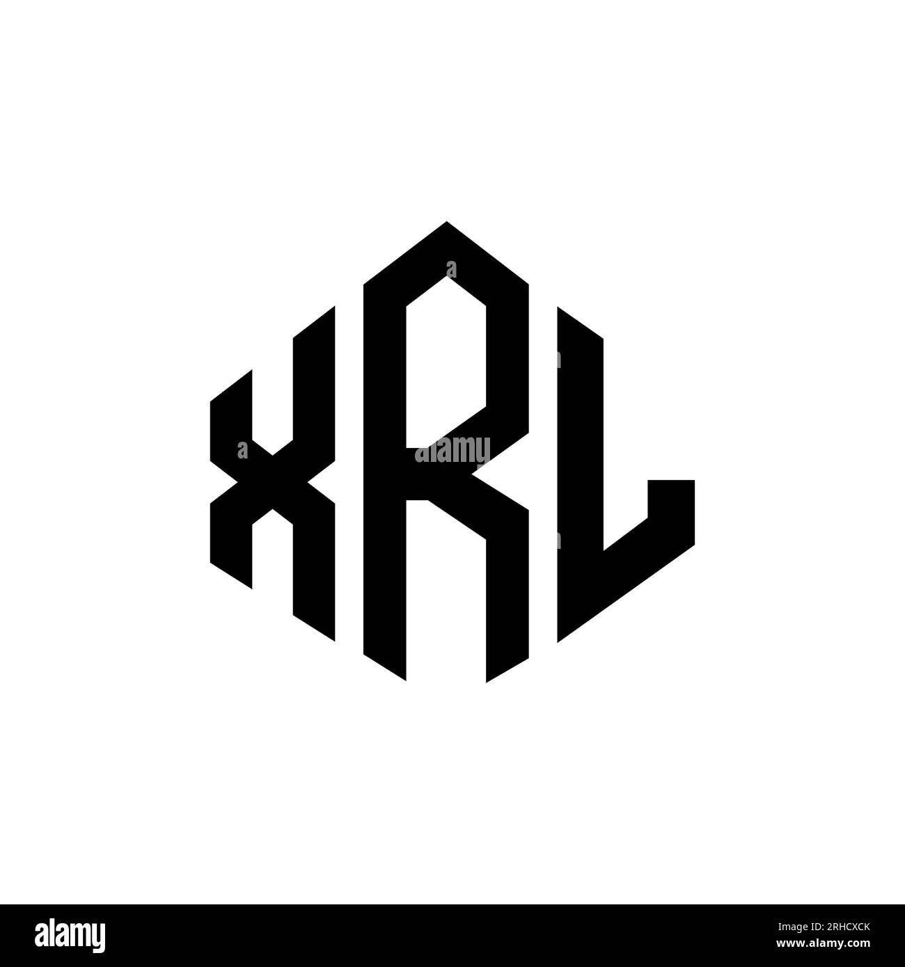XRL letter logo design with polygon shape. XRL polygon and cube shape ...