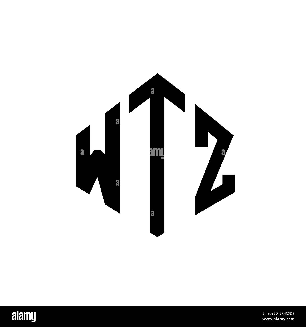 WTZ letter logo design with polygon shape. WTZ polygon and cube shape ...