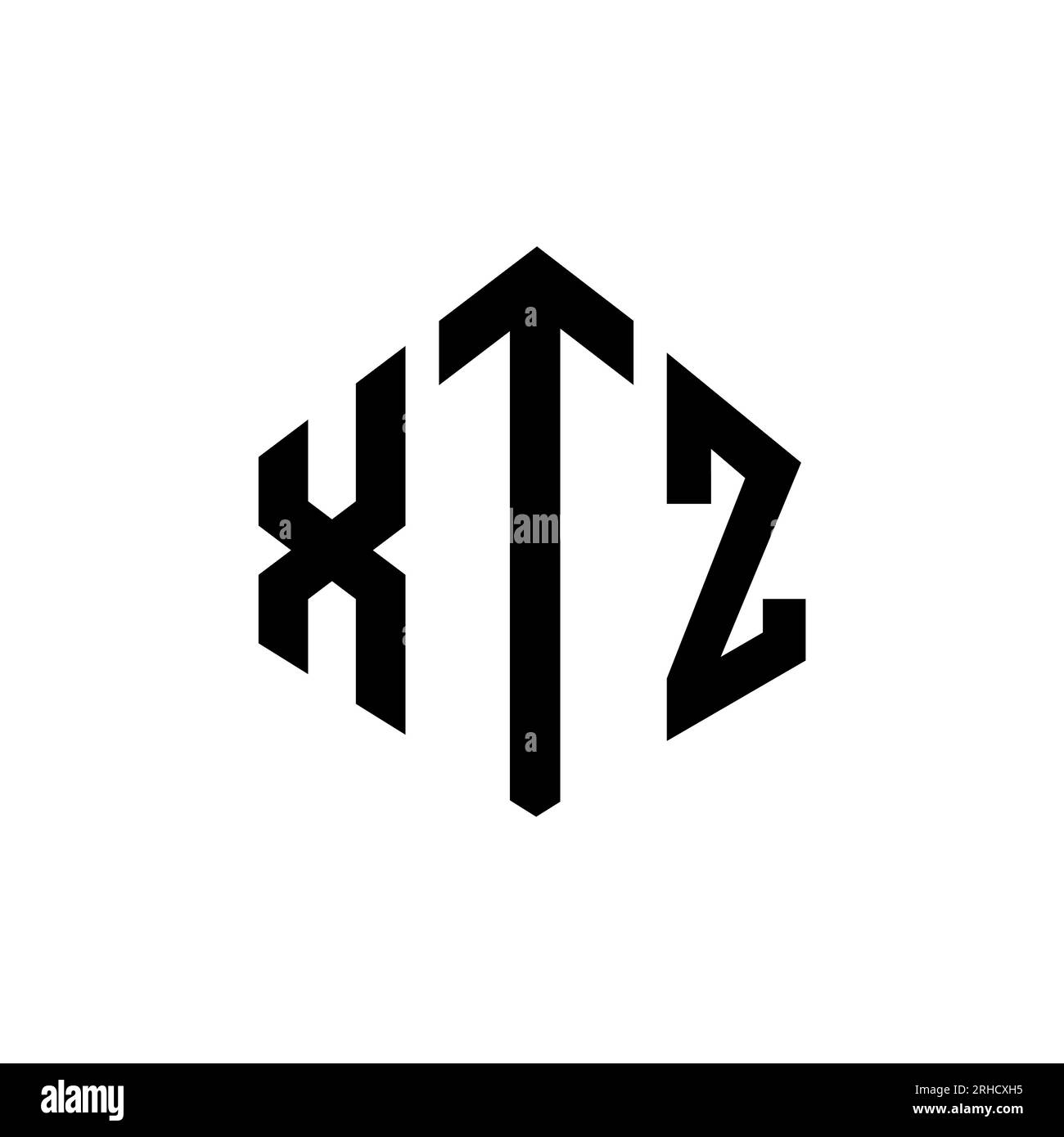 XTZ letter logo design with polygon shape. XTZ polygon and cube shape ...