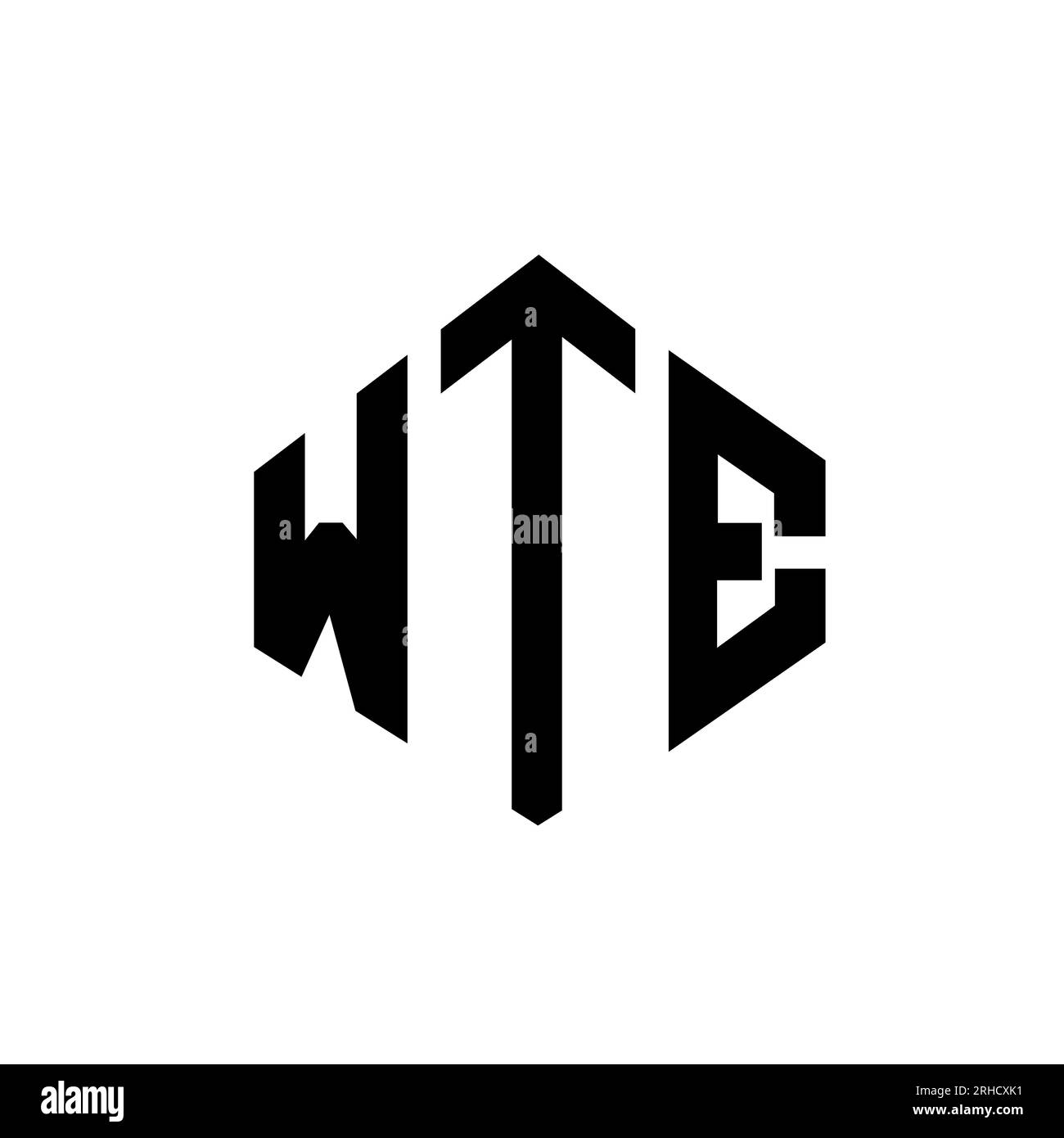WTE letter logo design with polygon shape. WTE polygon and cube shape ...