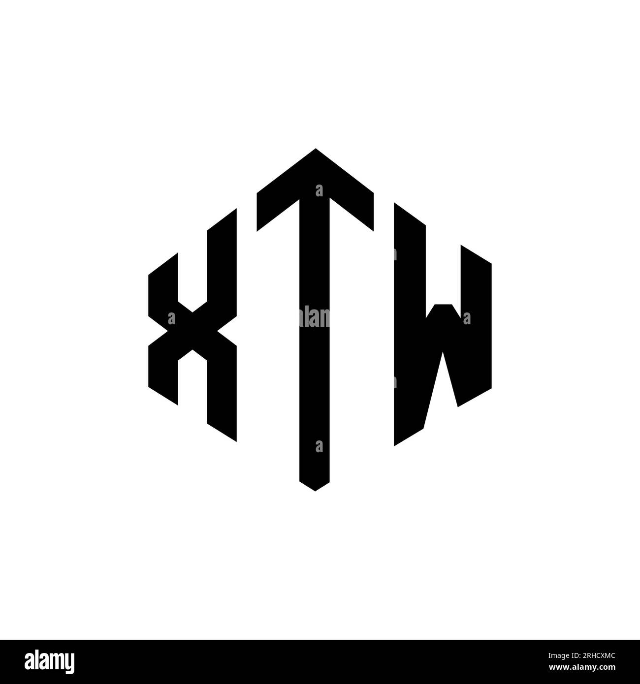 XTW letter logo design with polygon shape. XTW polygon and cube shape ...