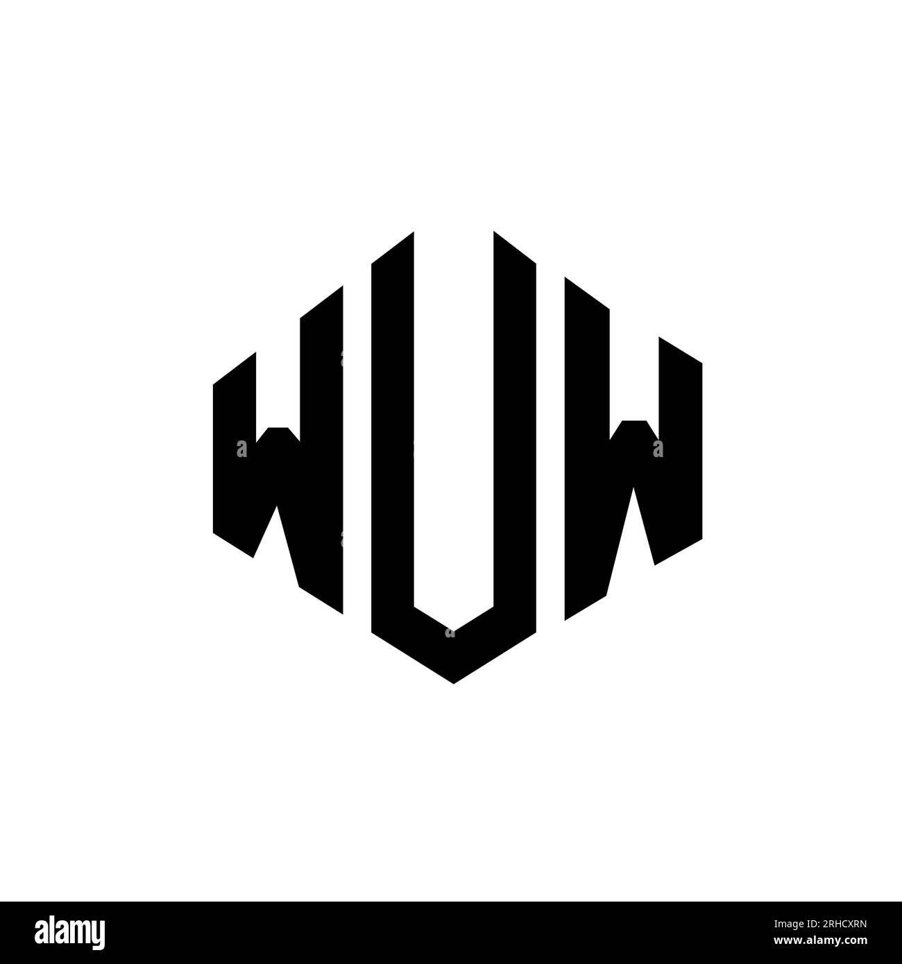 WUW letter logo design with polygon shape. WUW polygon and cube shape ...