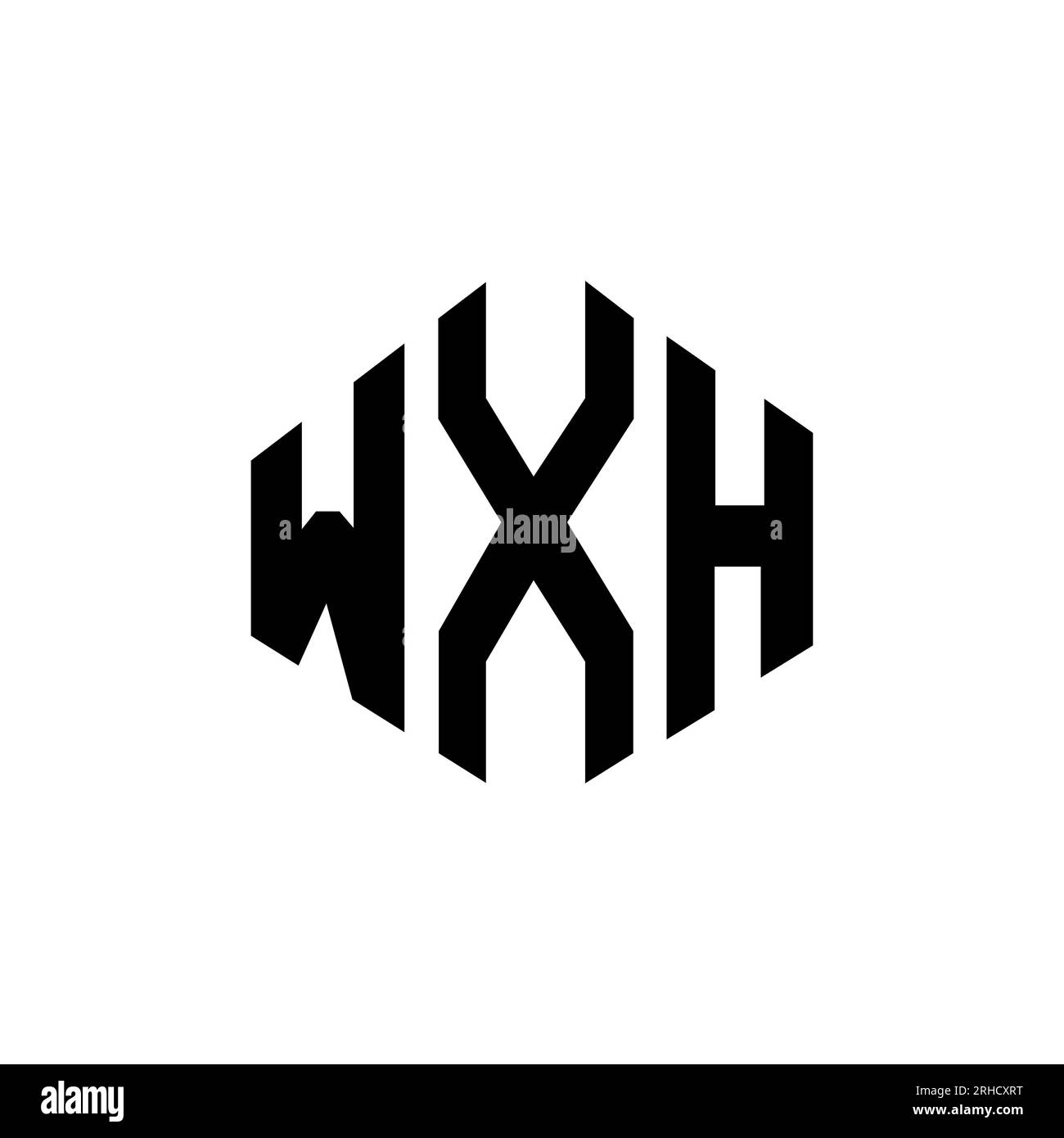 WXH letter logo design with polygon shape. WXH polygon and cube shape ...