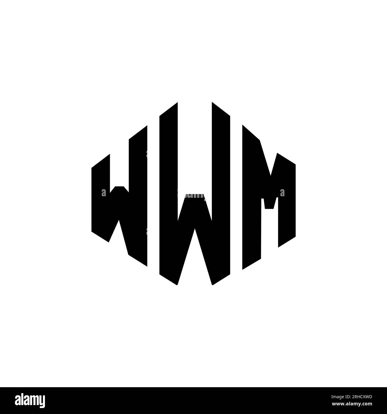 WWM letter logo design with polygon shape. WWM polygon and cube shape ...