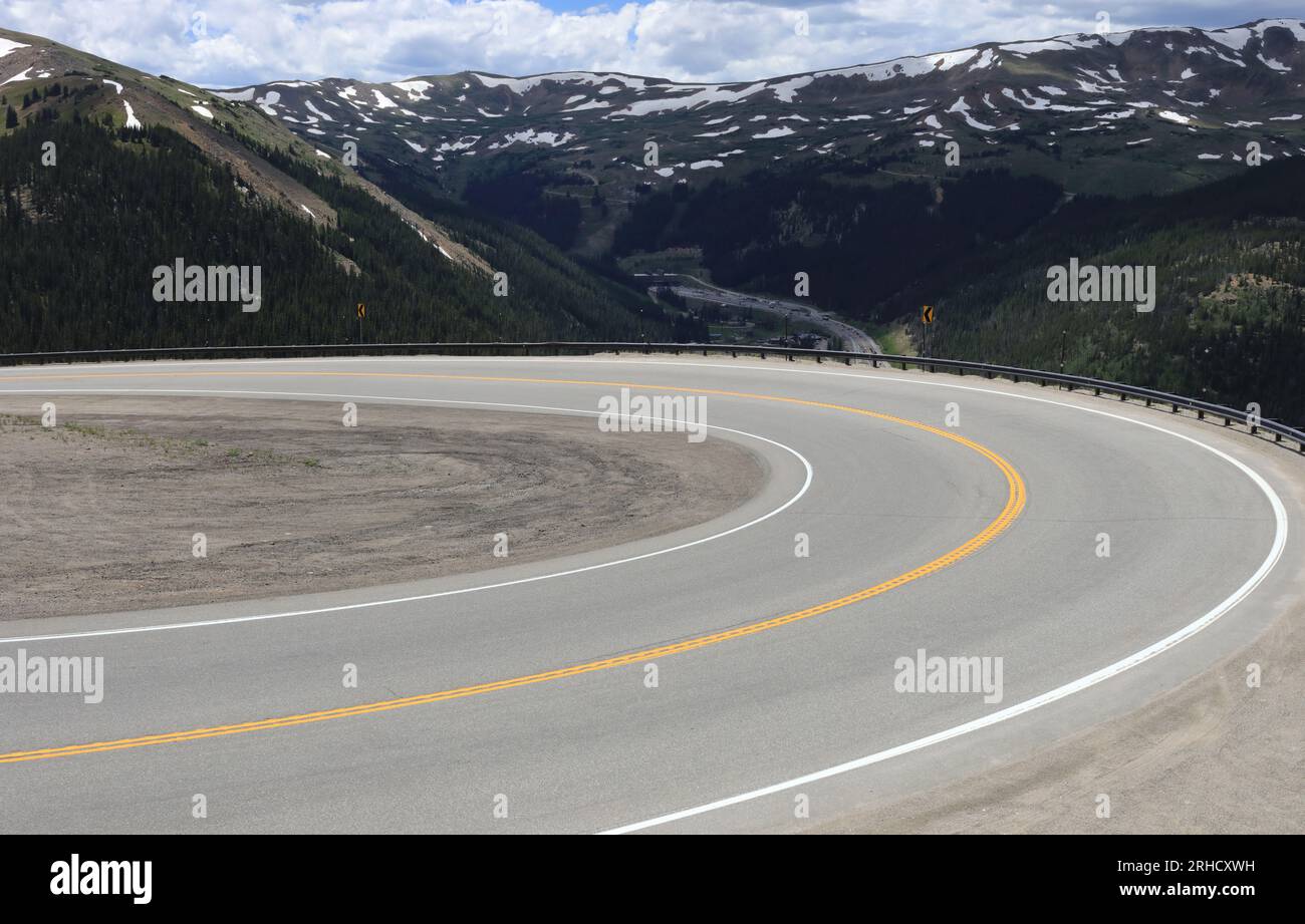 Mountain switchbacks on hwy 6 Stock Photo - Alamy