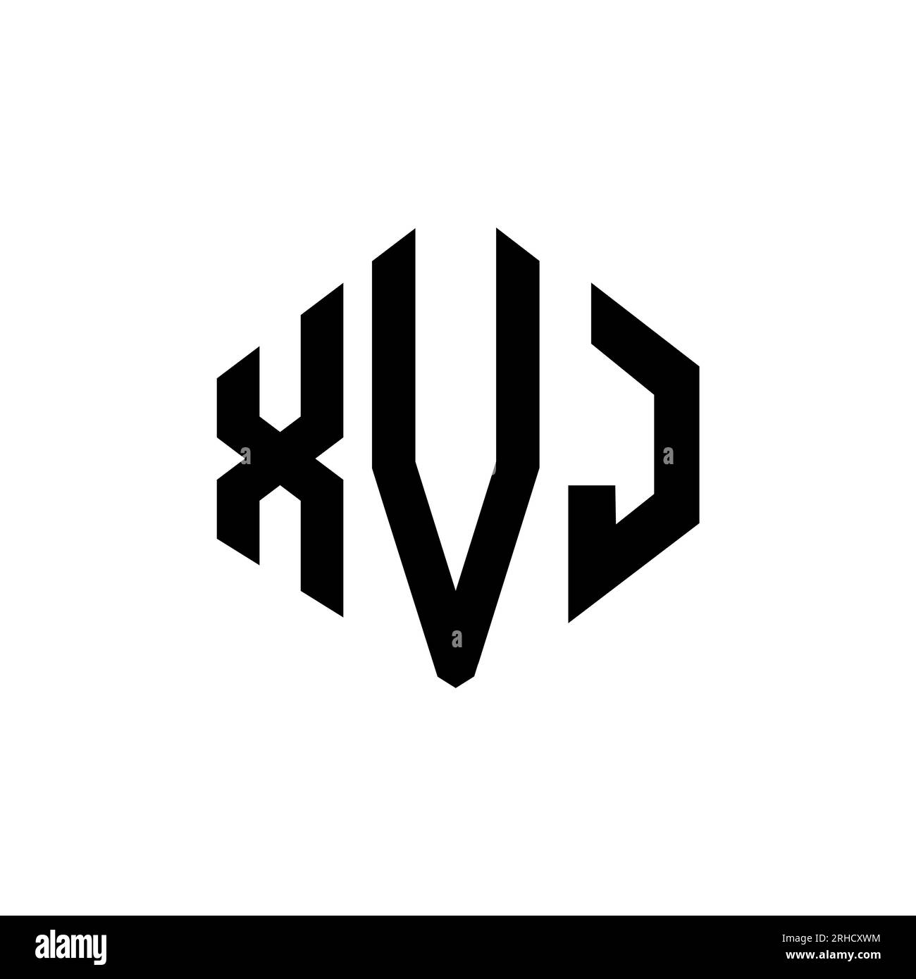 XVJ letter logo design with polygon shape. XVJ polygon and cube shape ...