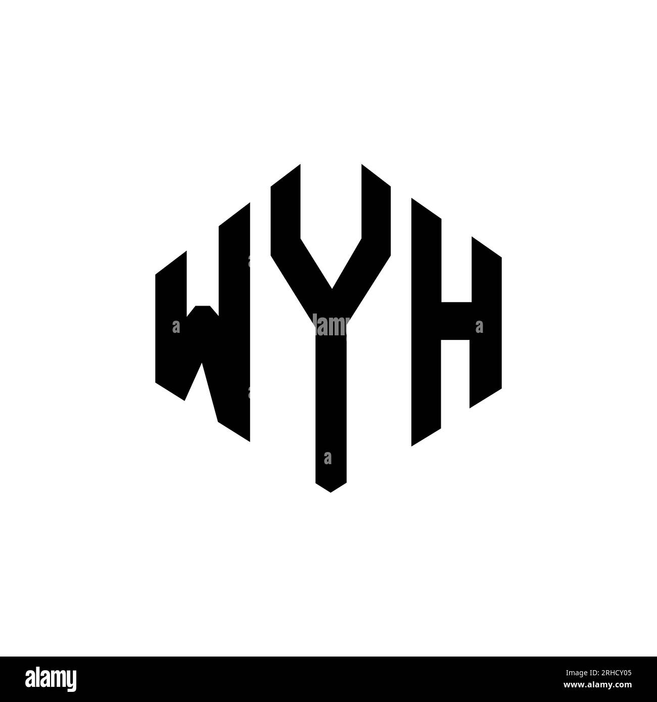 WYH letter logo design with polygon shape. WYH polygon and cube shape ...