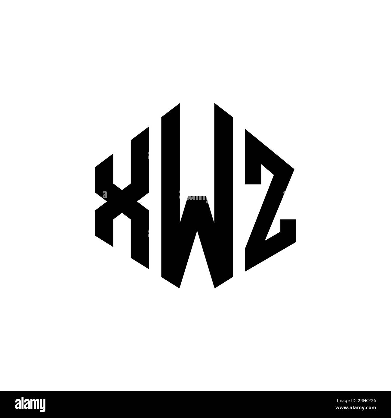 XWZ letter logo design with polygon shape. XWZ polygon and cube shape logo design. XWZ hexagon ...