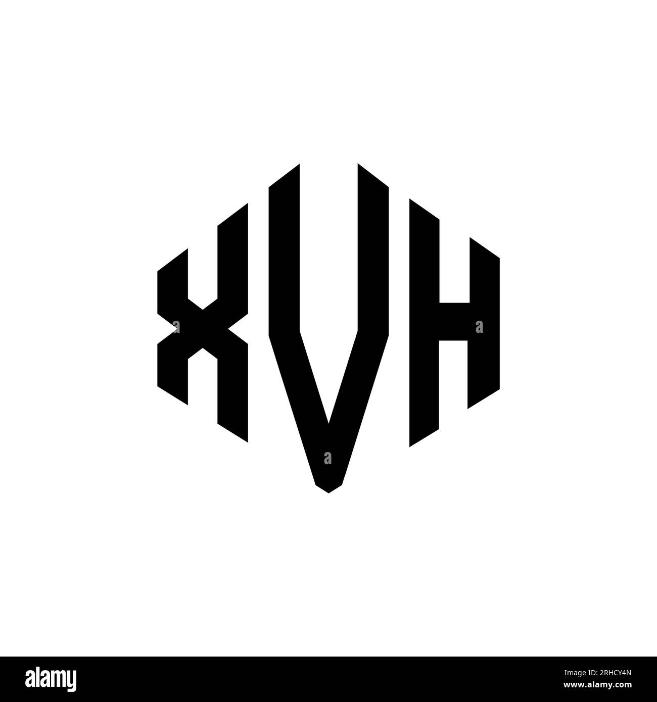 XVH letter logo design with polygon shape. XVH polygon and cube shape ...