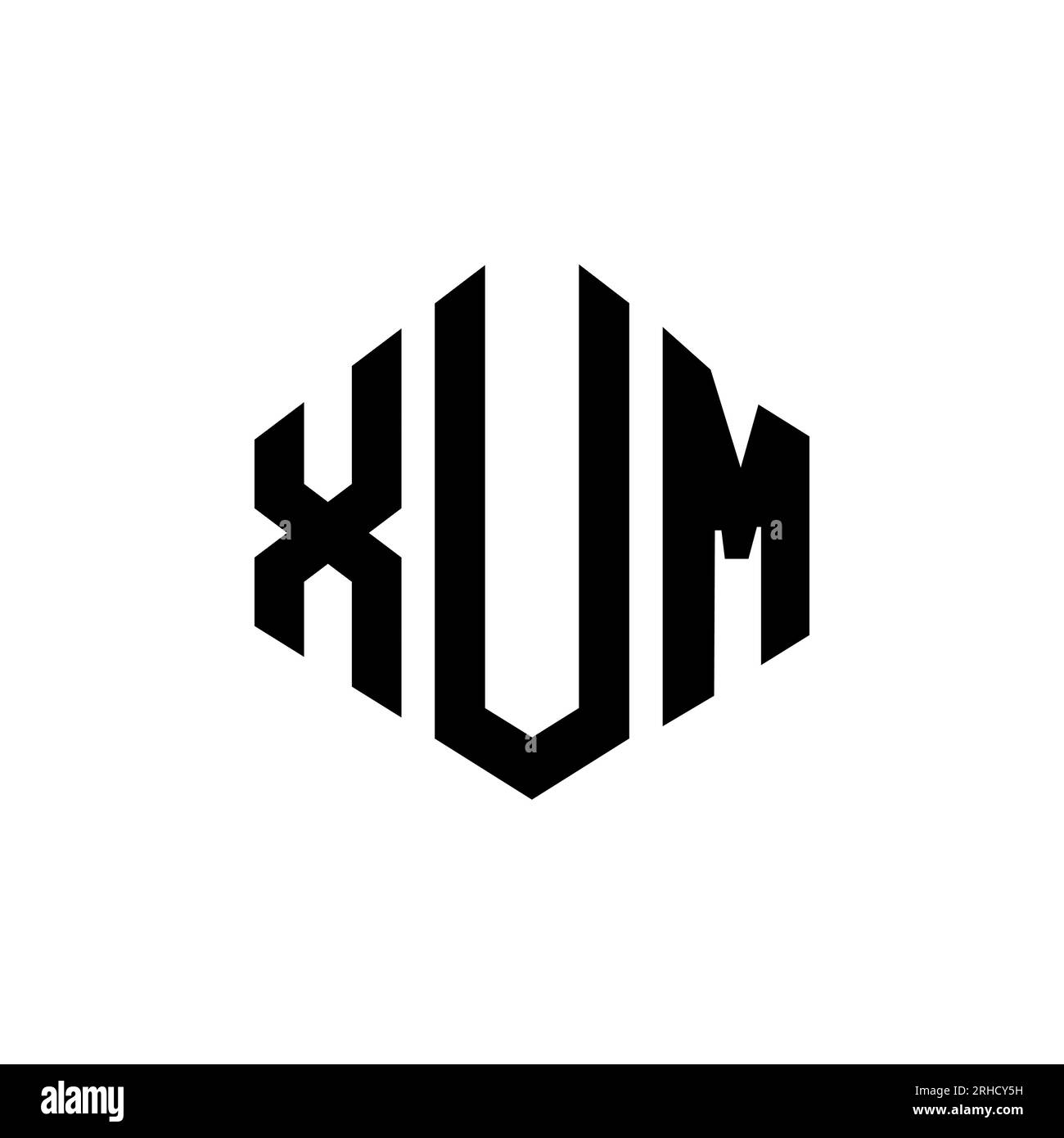 XUM letter logo design with polygon shape. XUM polygon and cube shape ...