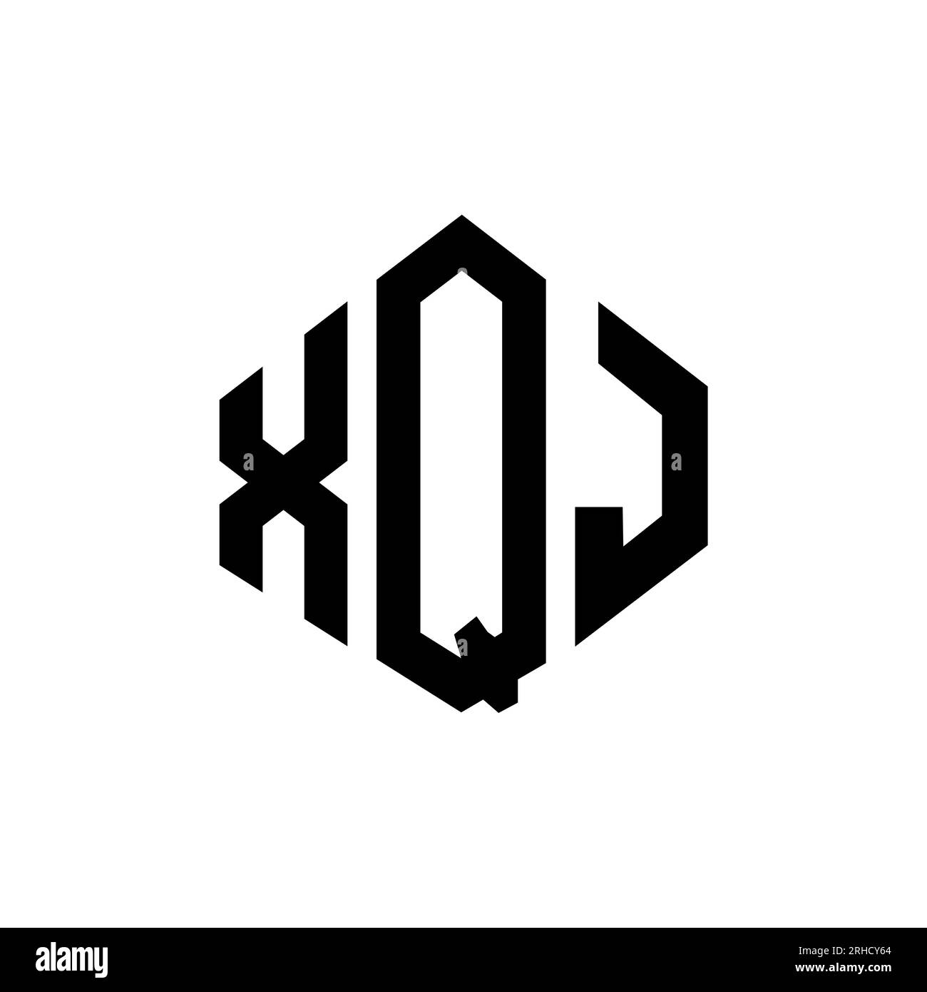 XQJ letter logo design with polygon shape. XQJ polygon and cube shape logo design. XQJ hexagon ...