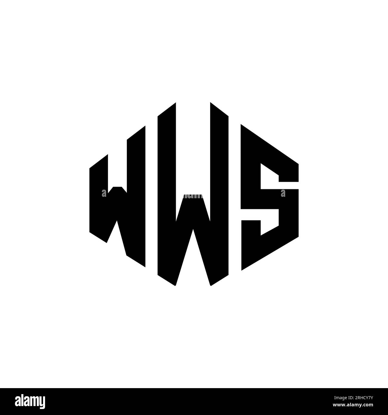 WWS letter logo design with polygon shape. WWS polygon and cube shape ...