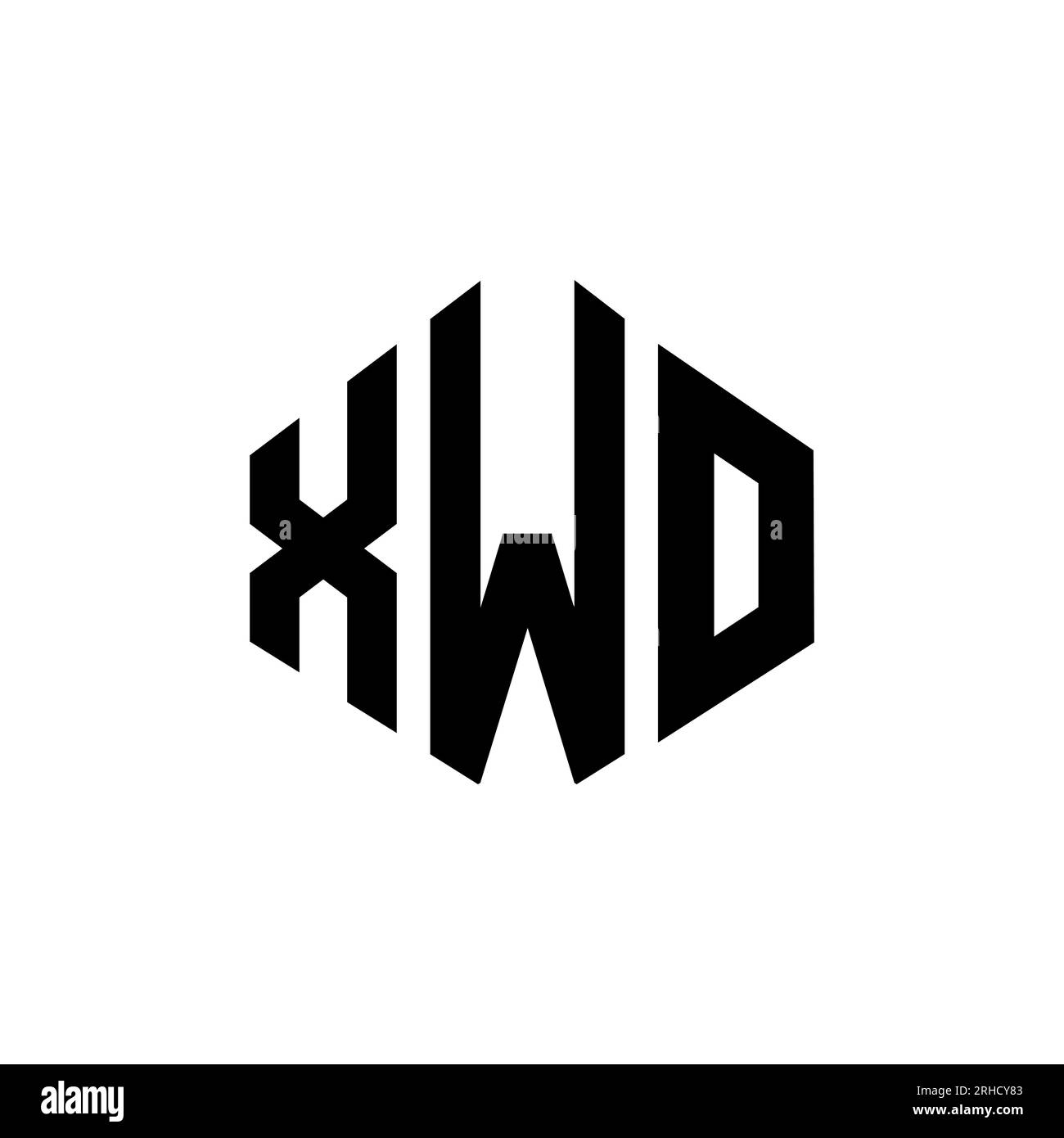 XWO letter logo design with polygon shape. XWO polygon and cube shape ...