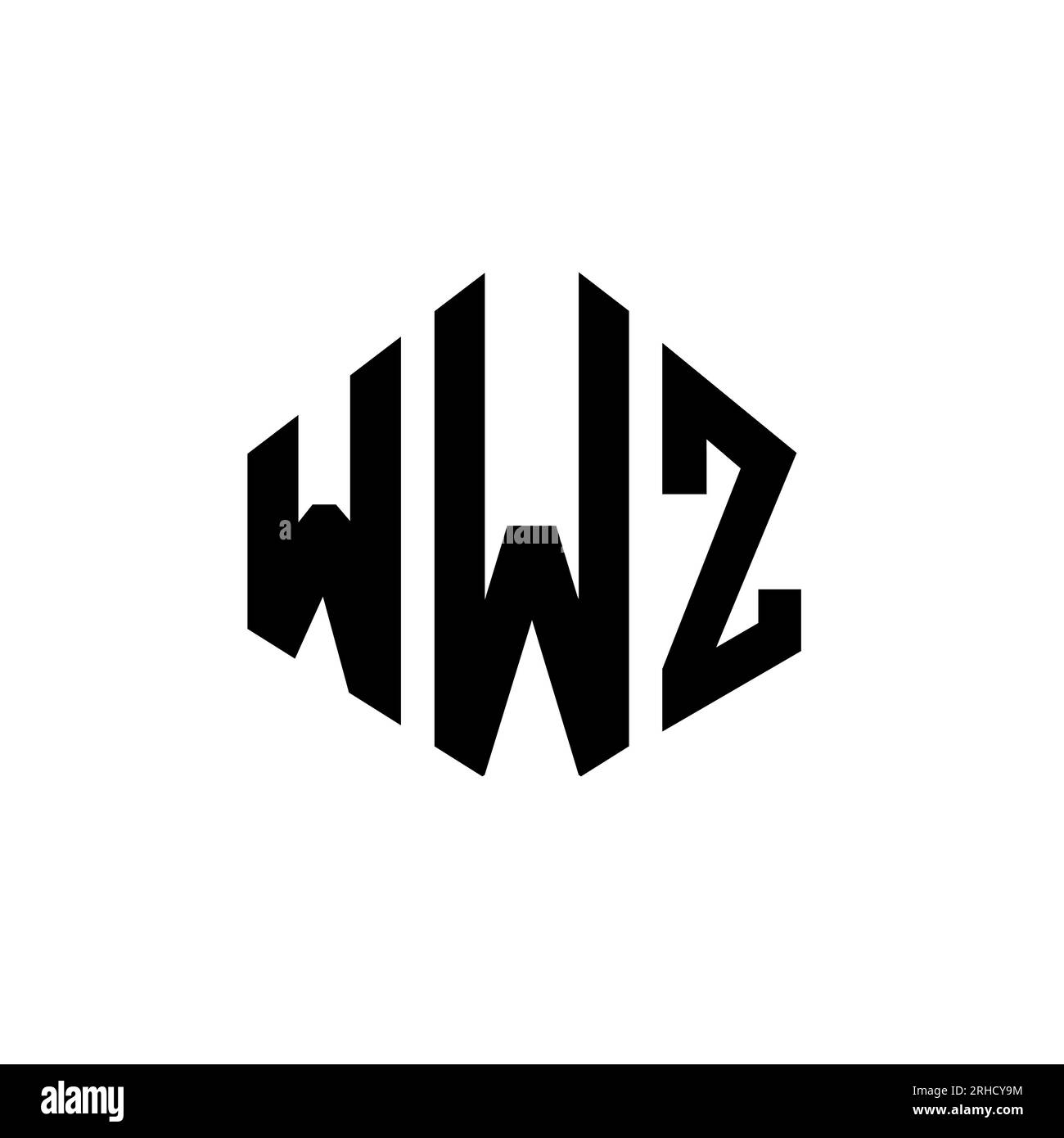 WWZ letter logo design with polygon shape. WWZ polygon and cube shape ...