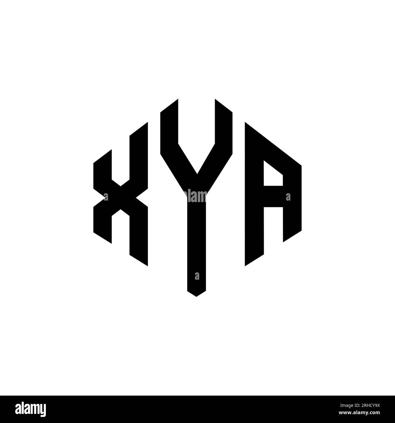 XYA letter logo design with polygon shape. XYA polygon and cube shape ...