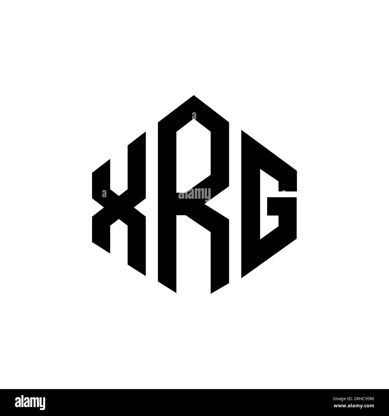 XRG letter logo design with polygon shape. XRG polygon and cube shape ...