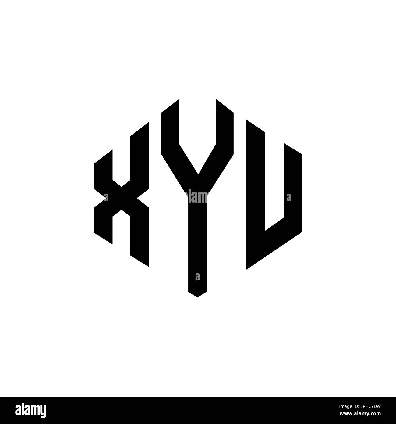 XYU letter logo design with polygon shape. XYU polygon and cube shape ...