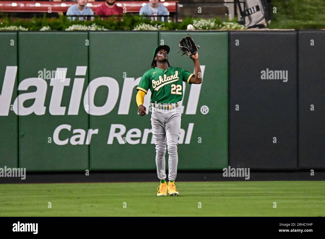 ST. LOUIS, MO - Aug 15: Oakland Athletics center fielder Lawrence ...