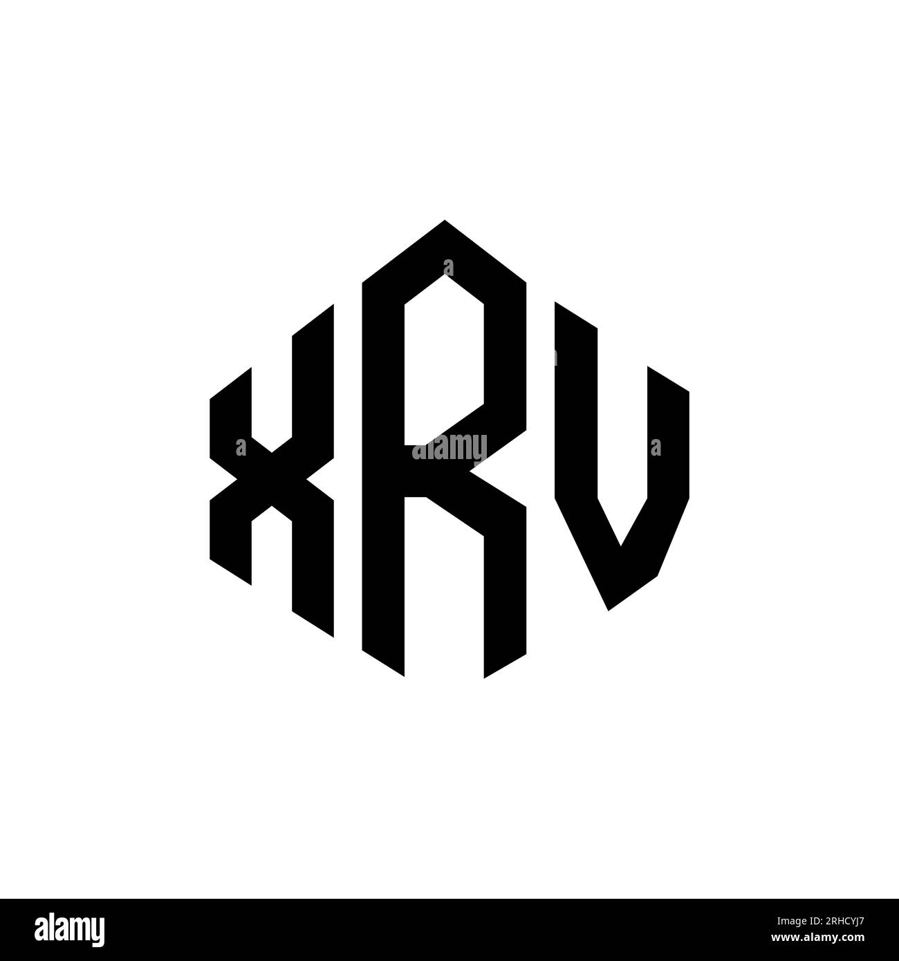 XRV letter logo design with polygon shape. XRV polygon and cube shape logo design. XRV hexagon ...