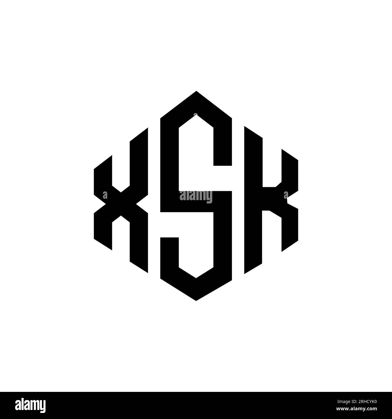 XSK letter logo design with polygon shape. XSK polygon and cube shape ...